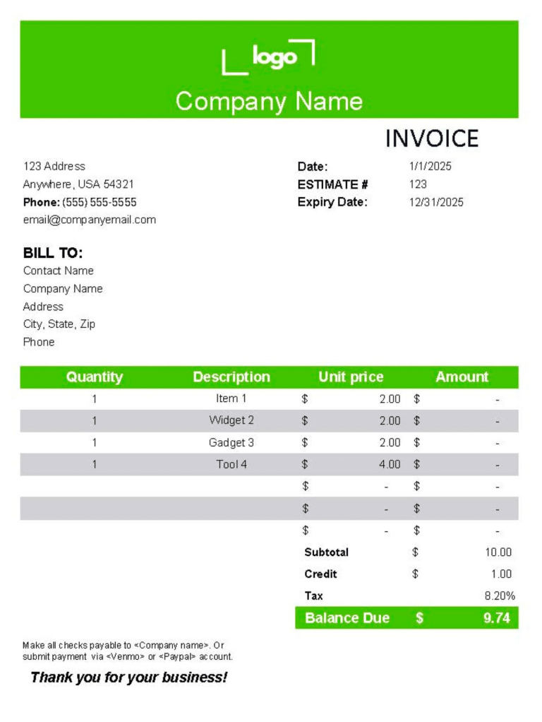 Free Painting Invoice Templates